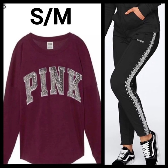 PINK Victoria's Secret | Pants & Jumpsuits | Nwt Vs Pink Sm Bling Set ...